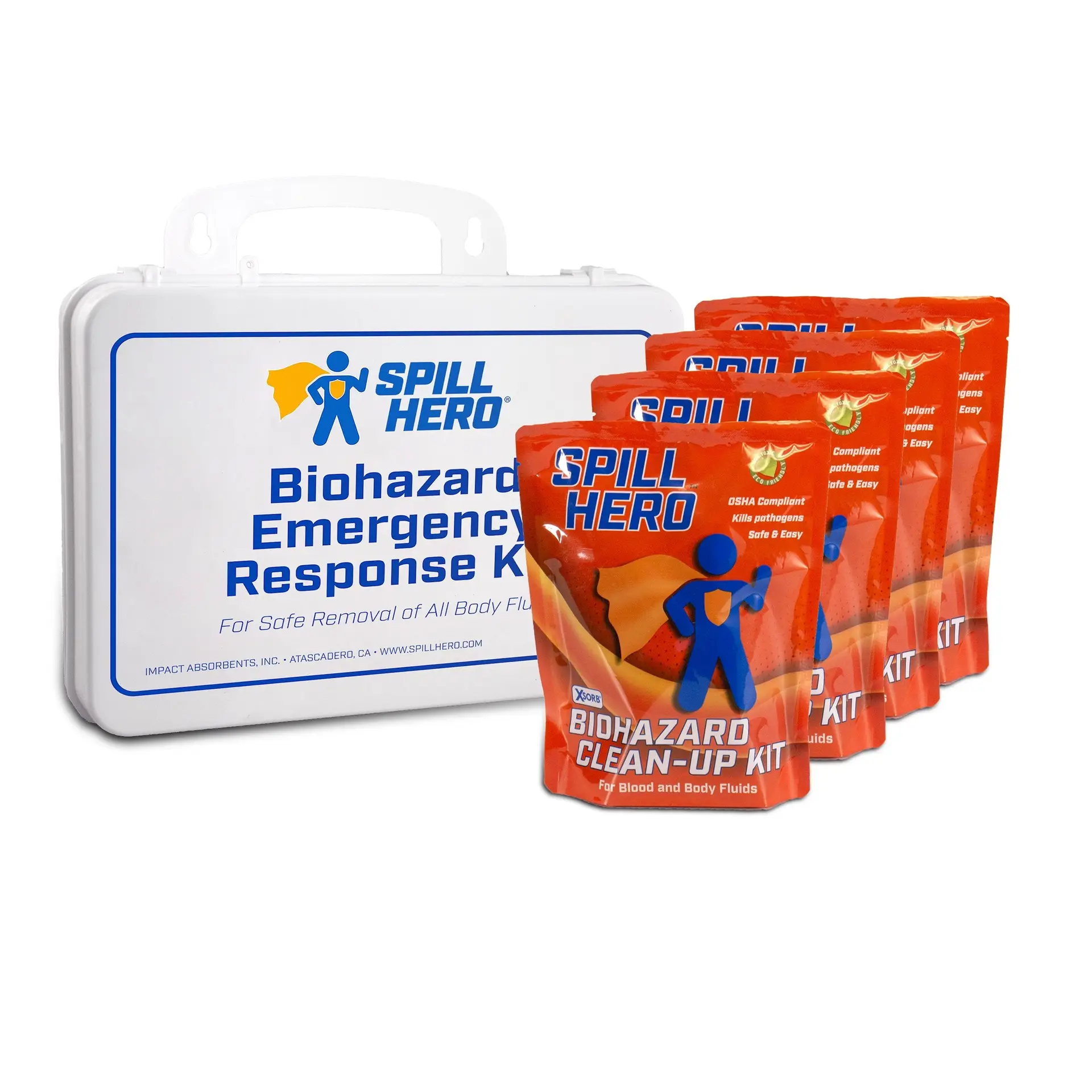 Spill Hero® Wall-Mountable Biohazard Response Kit - Spill Hero